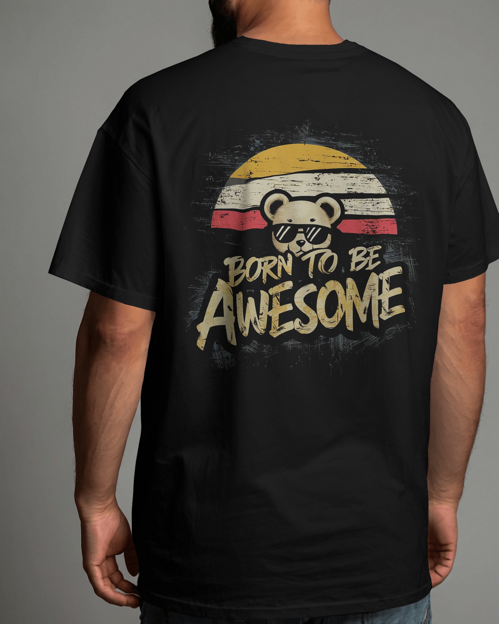 Buy Men's Born to Be Awesome Oversized T Shirt Online at Faltooos