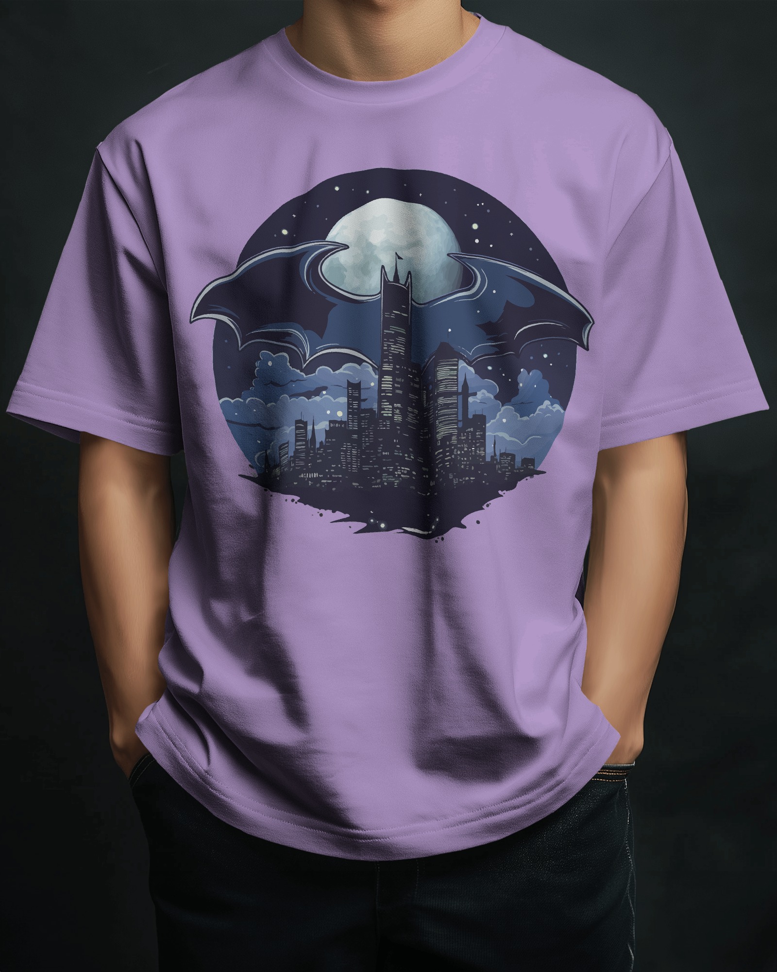 Buy Men's Purple Batman Oversized T Shirt Online at Faltooos